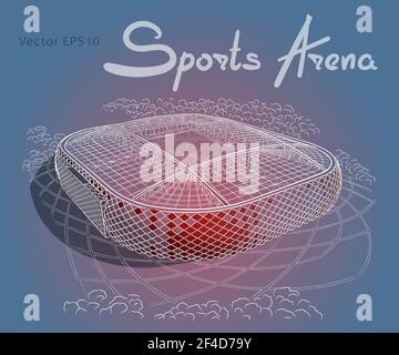 Soccer stadium football sport graphic color sketch illustration vector ...