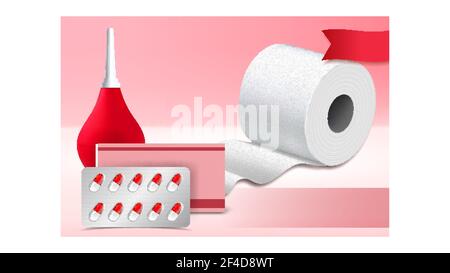 Hemorrhoids Oral Treatment Advertising Poster Vector Stock Vector Image ...