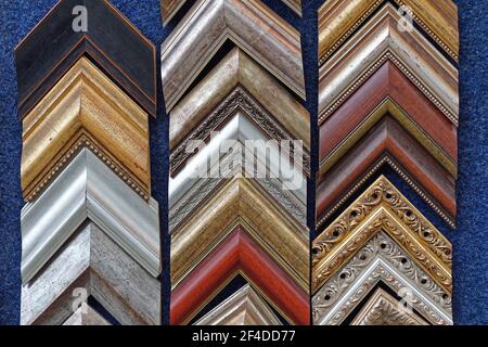 Picture frames and corner samples art craft material Stock Photo - Alamy