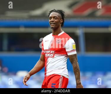 Birmingham, UK. 20th Mar, 2021. Alex Samuel #25 of Wycombe Wanderers ...