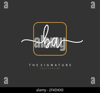 Initial Letter BA Logo - Handwritten Signature Logo - Vector Logo ...