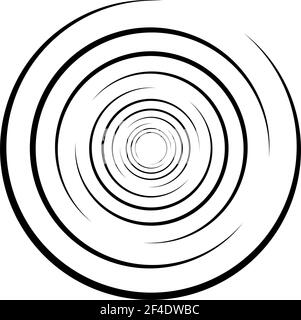 Cyclical circle, helix, volute element. Concentric shape with rotation ...