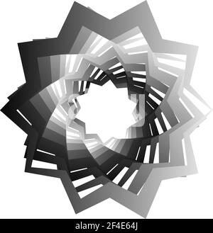 Curve rotated Volute, Helix shape. Colorful Spiral, swirl and twirl ...