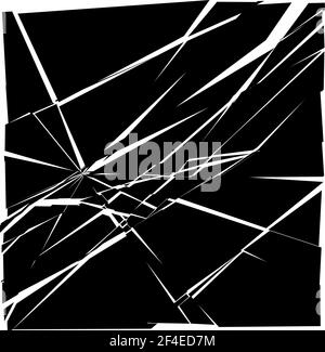 Shattered, fractured, broken geometric square. Burst, explosion effect ...