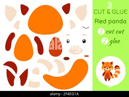 Cut and glue paper little panda. Kids crafts activity page. Educational ...