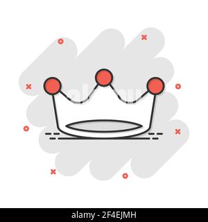 Vector cartoon crown diadem icon in comic style. Royalty crown ...