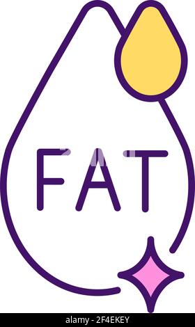 Saturated Fat flat icon. Color simple element from nutrition collection ...