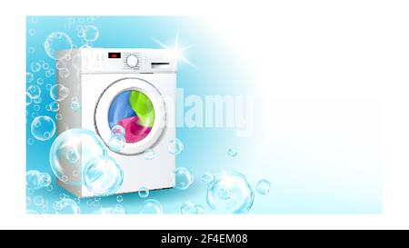 Laundry Service Advertise Promo Banner Vector Stock Vector Image & Art ...