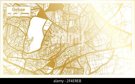 Gebze Turkey City Map in Black and White Color in Retro Style. Outline ...