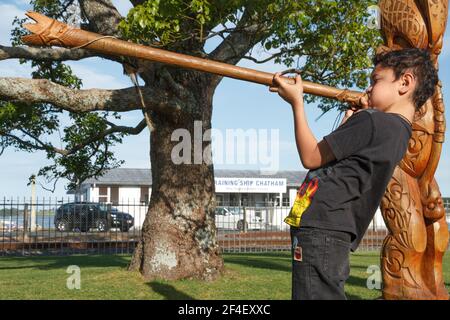 New Zealand Maori traditional musical Instrument Stock Photo - Alamy