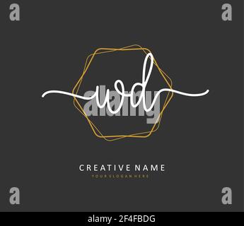 WD Letter Signature Logo Template elegant design logo. Hand drawn ...