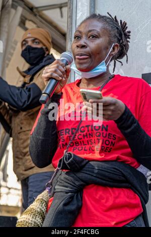 Paris, France. 20th June, 2021. A crowd of protesters at the march ...