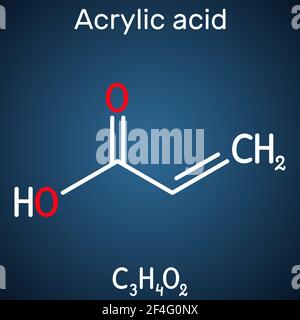 Acrylic acid, propenoic acid molecule. It is unsaturated monocarboxylic ...