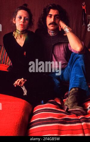 Hippie couple wearing chockers 1971 Stock Photo - Alamy