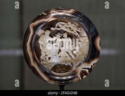 The Farnese Cup (Tazza Farnese). 2nd century BC. Cameo and sardonyx ...