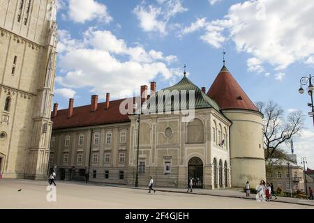Zagreb Cathedral with Archbishop's Palace. Croatia Stock Photo - Alamy