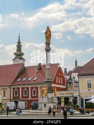 Croatia, Zagreb, Kaptol Square, Monument of the Assumption of Virgin ...