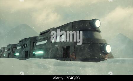 3d render. Icebreaker train and concept Stock Photo - Alamy
