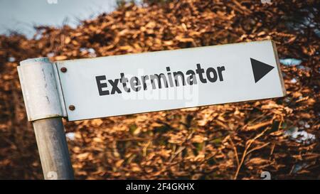 Street Sign the Direction Way to Exterminator Stock Photo - Alamy