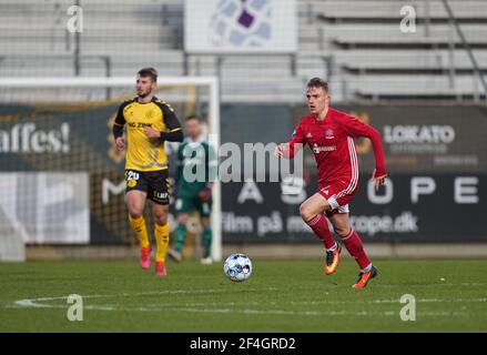 Magnus Kaastrup of Lyngby during the Superliga match between Horsens ...