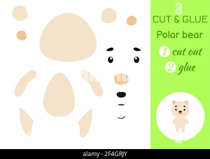 Cut and glue paper little bear. Kids crafts activity page. Educational ...