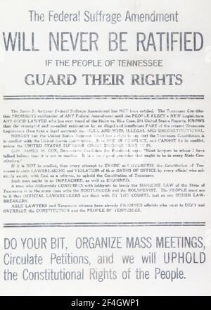 U.S. WOMEN GET VOTE 19th Amendment Newspaper headline Suffrage Vote On ...