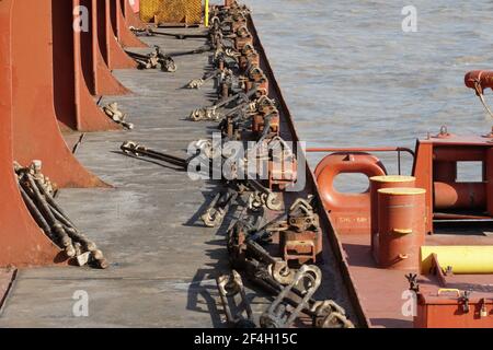 Shipping container boat turnbuckles Stock Photo - Alamy