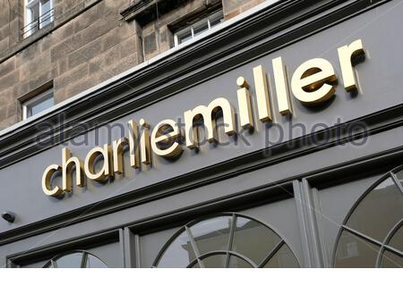 Charlie Miller sign, hairdressing salon, Edinburgh Scotland Stock Photo ...