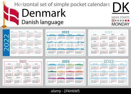 Denmark horizontal set of pocket calendars for 2021 (two thousand ...