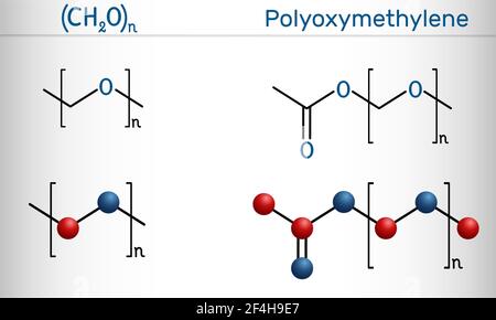 Polyoxymethylene (POM, acetal, polyformaldehyde) plastic polymer ...