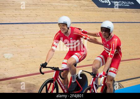 Lasse Norman Hansen and Michael Morkov of Denmark Men's Madison during ...