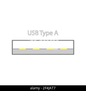 Information usb icon. Simple illustration of information usb vector ...