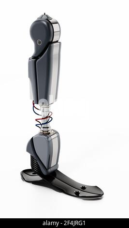 Modern prosthetic leg isolated on white background. 3D illustration ...