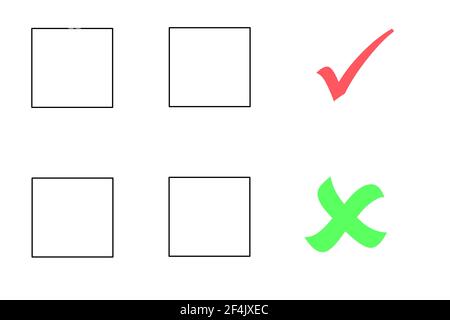 Check boxes with correct check mark Stock Photo - Alamy