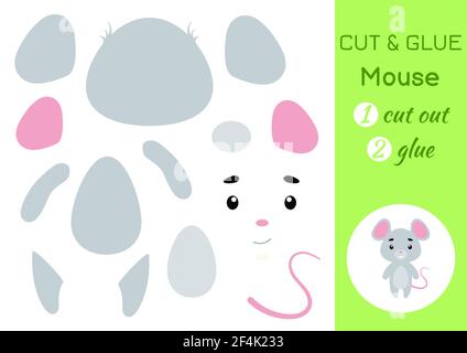Cut and glue paper little mouse. Kids crafts activity page. Educational ...