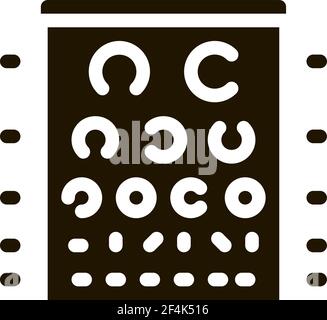 vision test ophthalmology glyph icon vector illustration Stock Vector ...