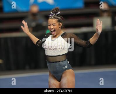March 20, 2021: Minnesota's Mya Hooten performs her floor routine ...
