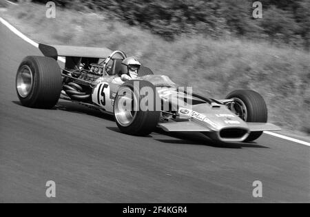 Jochen RINDT driving Lotus-Ford F1 car in full speed during 1970 Grand ...