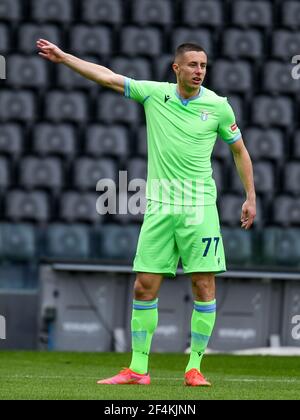 Adam Marusic of Ss Lazio gestures during the Serie A match beetween Ac ...