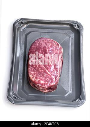 package supermarket steak wrapped tray meat fresh packet parcel beef ...