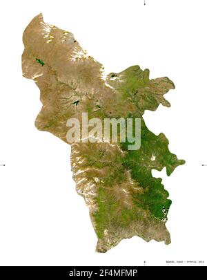 Shape of Syunik, province of Armenia, with its capital isolated on ...