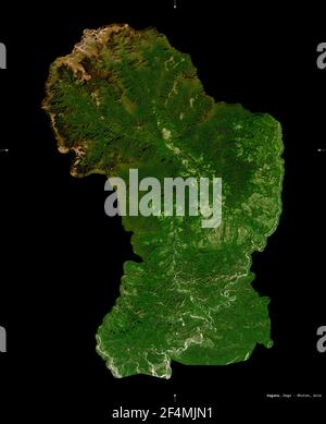 Shape of Dagana, district of Bhutan, with its capital isolated on white ...