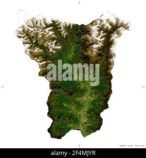 Lhuentse, district of Bhutan. High resolution satellite map. Locations ...