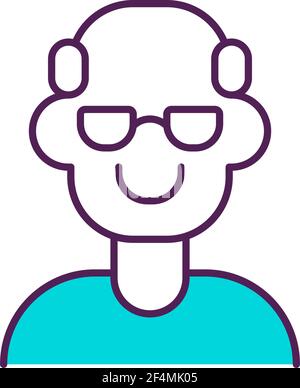 Male pensioner RGB color icon Stock Vector Image & Art - Alamy