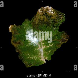 Punakha, district of Bhutan. High resolution satellite map Stock Photo ...