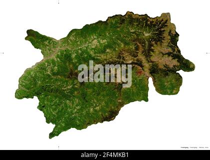 Shape of Trashigang, district of Bhutan, with its capital isolated on ...
