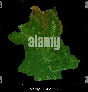 Shape of Zhemgang, district of Bhutan, with its capital isolated on ...