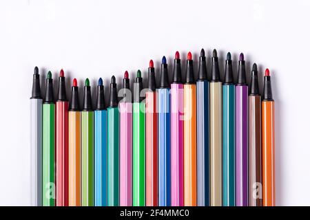 Colored markers without caps isolated on white background Stock Photo ...