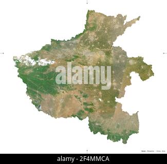 Henan, province of China. High resolution satellite map. Locations of ...