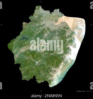 Zhejiang, province of China. High resolution satellite map. Locations ...